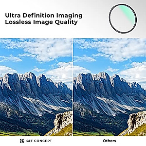 K&F Concept 62mm MC UV Protection Lens Filter Ultra-Slim 24-Layer Multi-Coated Waterproof UV Filter for Camera Lens (D Series)