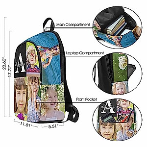 M YESCUSTOM Customized Girls Scoolbag with Name Personalized Picture Kid Backpack Book Bag for Kindergarten Elementary Middle School Back Casual Bookbags for Back to School Travel Picnic