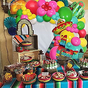 154 Pcs Mexican Fiesta Balloon Arch Garland Kit Party Decorations Cactus Llama Foil Balloons Party Decorations Carnival Cinco De Mayo Sombrero Taco
