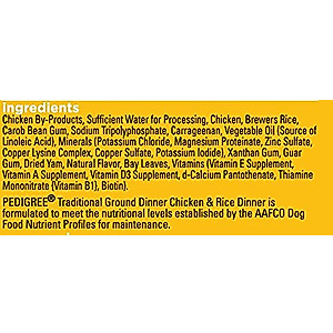 Pedigree Traditional Ground Dinner Chicken And Rice Dinner Canned Dog Food 13.2 Ounces (Pack Of 24)
