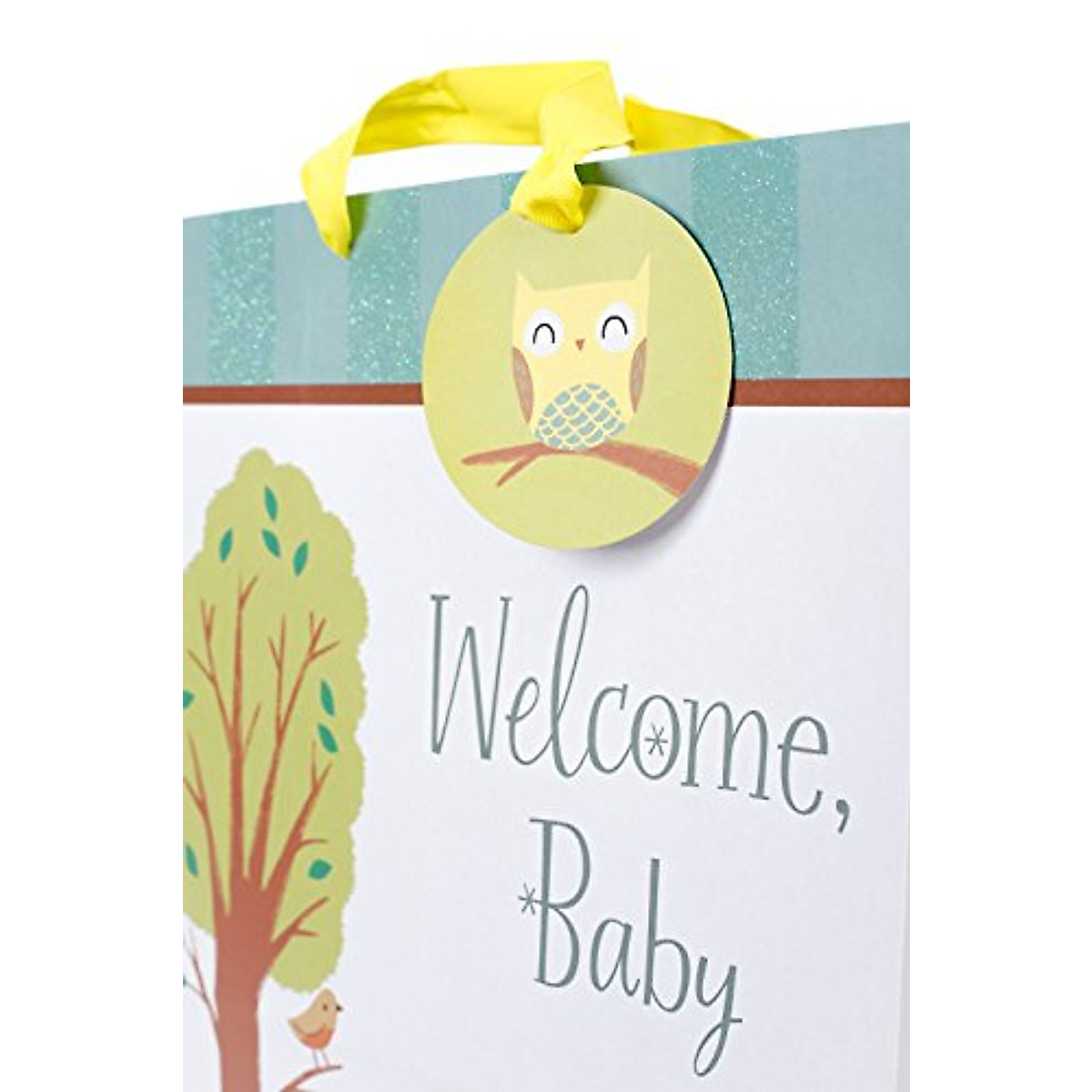Hallmark 15" Extra Large Baby Gift Bag with Tissue Paper (Woodland Animals) for Baby Showers, New Parents and More