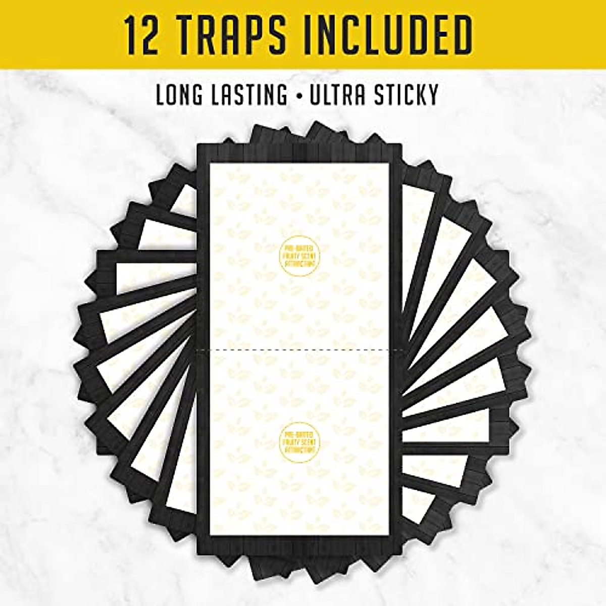 Cricket Traps Indoor (12 Traps) Extra Large Bug Sticky Traps - Non-Toxic Extra Sticky Glue Traps for Bugs - Pre-Baited Fruity Scent Crickets Bug Trap Indoor - Insect Glue Traps for Bugs - Trap a Pest