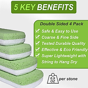 Dr. Entre's Pumice Stone for Feet 4 Pack: Callus Remover, Dead Skin Scraper, Exfoliator for Scrubber Use, Pedicure Tools, Cracked Heels Foot Care