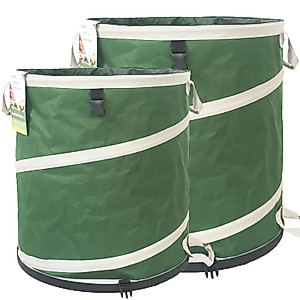 16 Gallon & 24 Gallon Collapsible Trash Can with Solid Bottom Yard Garden Bag for Pop-Up Trash Can,Recycling Bin,RV Camping Waste Bin,Home Laundry Hamper,Yard Waste Bag,Debris Bag,Lawn Grass,Leaf Bags