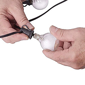 Sterno Home 25-Ft Clear Globe Outdoor Incandescent String Lights G40 Bulbs on Black Cord – For Backyard, Weddings, Patio, Porch, Tents and more