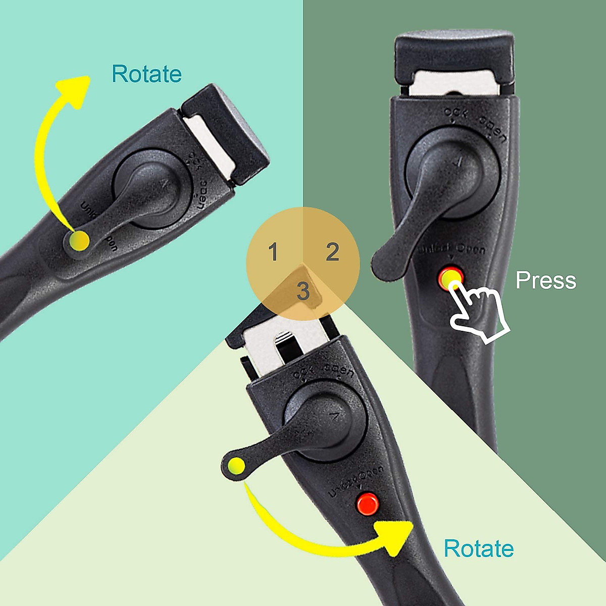 ROCKURWOK Removable Handle Cookware, Pot Handle, Replacement Cookware Grip Handle, Removable Handles Pan Handle Grip Detachable Handle, Cookware, Pots and Pans, Black