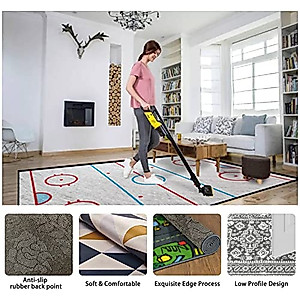 Many Coffee Beans Decorative Area Rug, Cup of Coffee Retro Home Rug, Bedroom Rug with Non-Slip Backing Washable for Bedroom Living Room Dining Room Office (5ft×6ft)