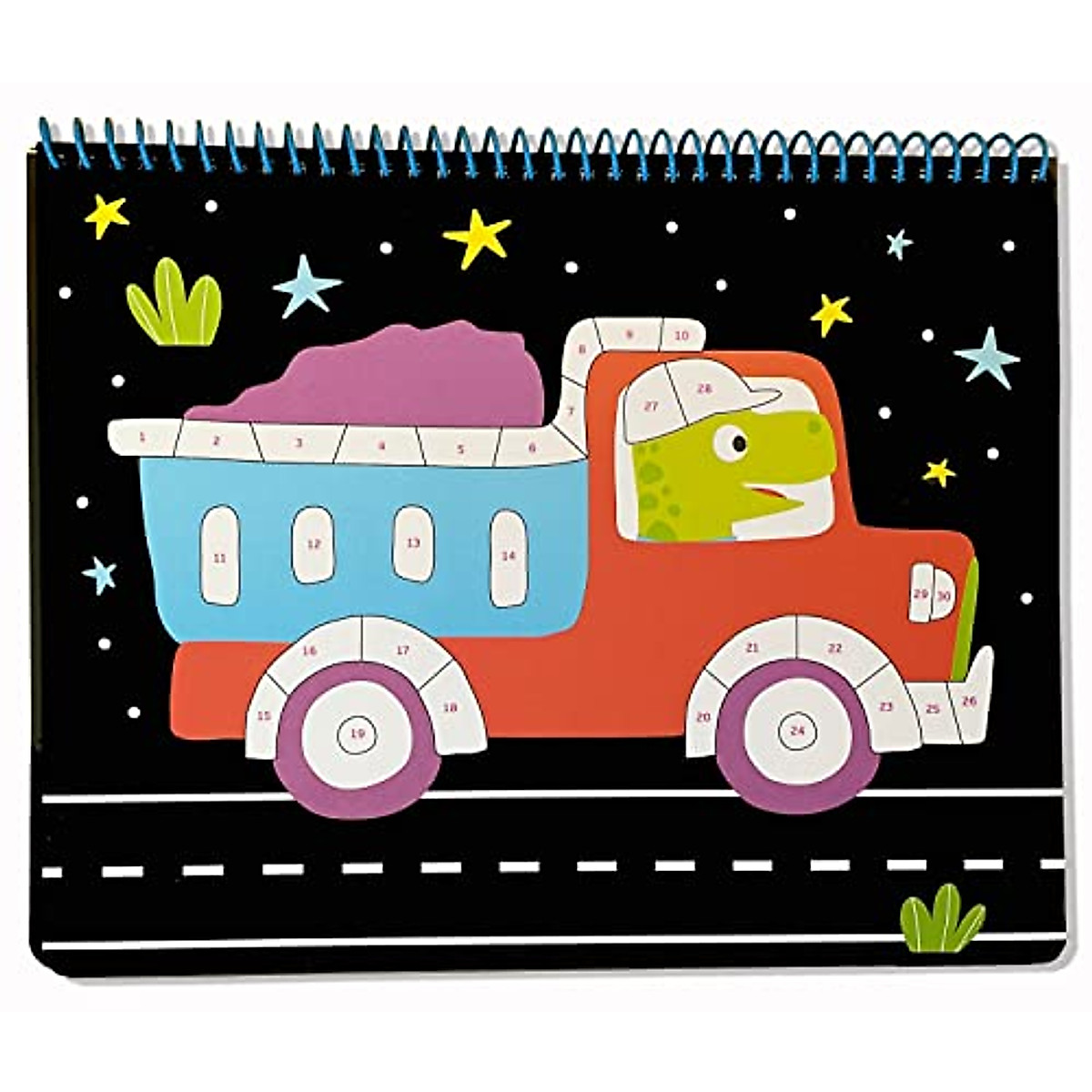 Sticker by Number Dinosaurs, Diggers, & More For Kids Ages 3 to 6: 15 Pictures Include Dinosaurs, Trucks, Cars, Rockets, Trains, Planes, and more!