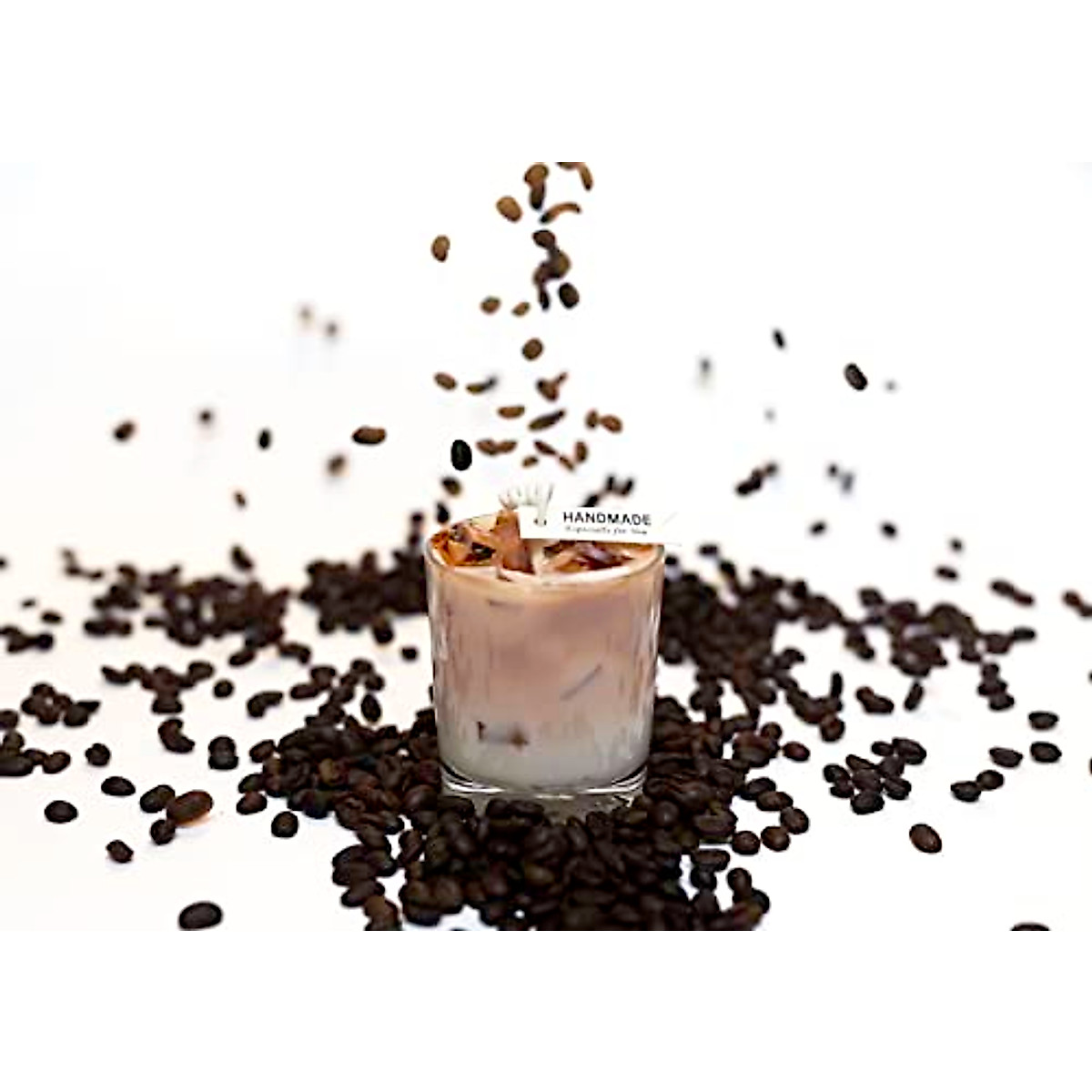 Ezra Design Iced Coffee Scented Candle – Natural and Organic Soy Wax Coffee Candle and Essential Oils – Decorative Iced Coffee Mug Candle for Aromatherapy, Meditation, Home Decor, Brown