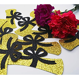 Diploma Confetti, 12pcs 4 inches Graduation Centerpeices Congrats Grad Party Decorations Graduation Table Decor Class of 2023 High School College Graduation Party Supplies (Gold & Black Glitter)