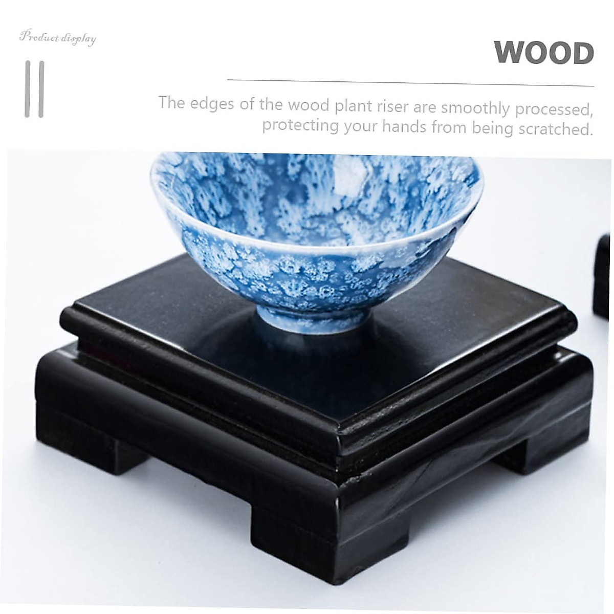 Zerodeko square base potted plant riser stand pedestal stand offering table plant stand indoor flower display fish tank stand plant shelf plant rack wooden succulent plants buddha statue