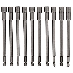 ABN Nut Driver Bit Set - 5/16in Hex Nut Driver Set Industrial Strength Magnet 10pc Impact Driver Magnetic Nut Driver Set
