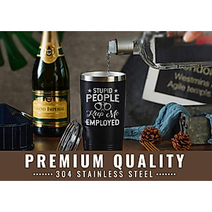 Onebttl Correctional Officer Gifts, Law Enforcement Gifts, Police Officer Gifts, Stainless Steel Tumbler Travel Mug Cup - 20 oz Employed