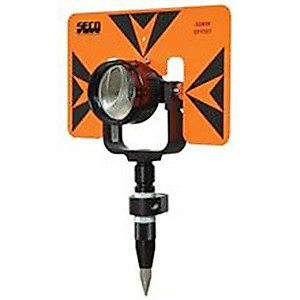 AdirPro Handheld Mini Stakeout Rod - Heavy Duty Mini Rod with 40-Minute Adjustable Circular Vial, Replaceable Point, 5/8 Threaded Stud and Removable Tip for Prism Total Station Surveying