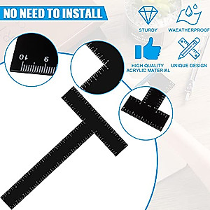 2 Pieces Black Acrylic T Square Rulers for Drafting and Engineering