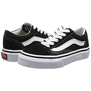 Vans Kids Old Skool Black/True White Skate Shoe, Black/White, 3 Little Kid