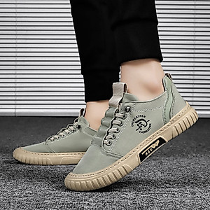 Walking Shoes for Women Fashion Solid Color Non Slip Flat Canvas Shoes Casual Lace-up Sneakers Outdoor Low Top Running Shoes 8.5