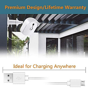 MOYEEL 43FT Power Extension Cable for Wyze Cam/Wyze Cam Pan, Blink Mini/Blink XT Cam, Yi Camera and Quick Charge Power for Home Security Camera