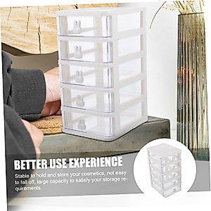 Stackable Drawer Organizer Clear Desk Storage Cabinet with Drawers for Office Makeup Stationery Multifunctional PP Desktop Organizer Transparent Box Drawer Storage Case