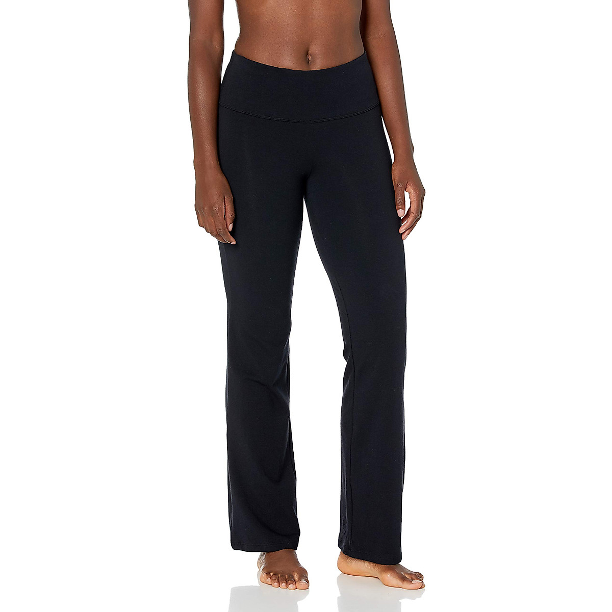 Spalding Women's Activewear Cotton Spandex Yoga Pant with Pocket, Black, S