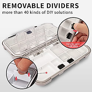 TRUSCEND Fishing Tackle Box Organizer and Storage, Waterproof Plastic Ice Fishing Lure Box, Small Bulk Saltwater Fishing Tackle Box Container for snacks with Adjustable Dividers, Fishing Gifts for Man