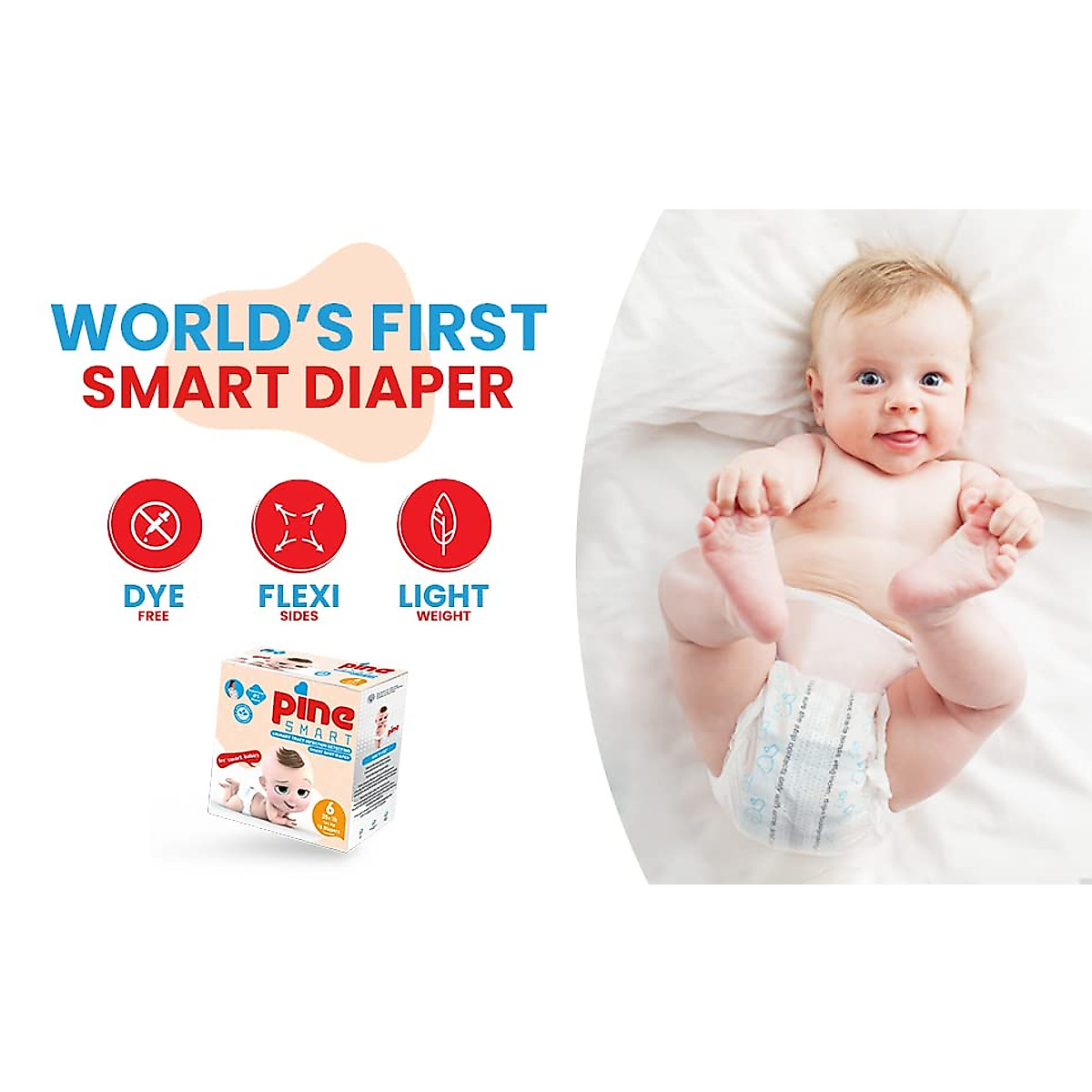 Smart Baby Diapers - Urinary Tract Infection Detection - Hypoallergenic - Paraben Free - Dye Free (Size 4, 80 Count)