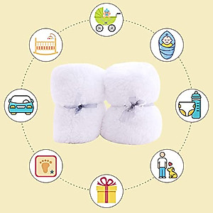 2 Pack Ultra Warm Sherpa Plush Baby Sleeping Swaddle Wrap - Newborn Essentials Must Haves for 0-6 Months - Baby Shower Registry Search Gifts for Boys Girls - Baby Stuff Accessories (Grey and White)
