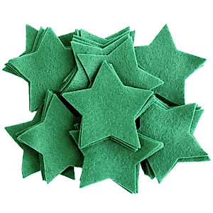 Playfully Ever After 3 Inch Stiff Felt Stars 35pc (Green)