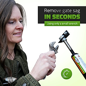 True Latch 9' Telescopic Gate Brace - Wood Privacy Fence Anti Sag Gate Brace Kit - Gate Hardware Kit for Outdoor Wooden Fence Gates, 1 PATENTED USA made brace (9' Telescopic (56" - 108"), Black)