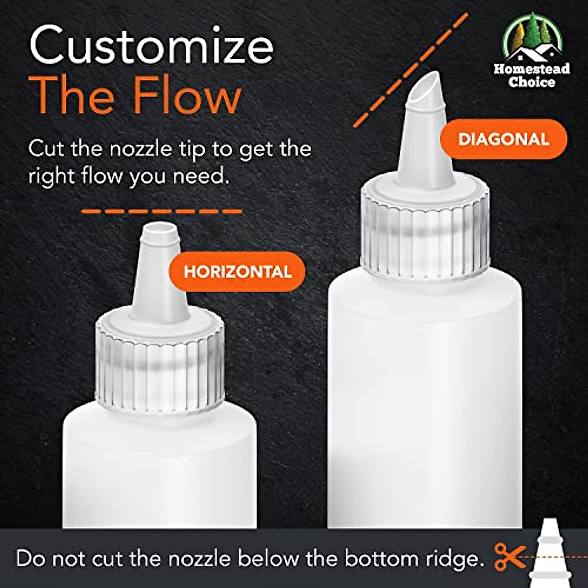 4 OZ Plastic Squeeze Bottles for Sauces - 8 Pack Condiment Squeeze Bottles for Liquids - Made in USA - BPA Free Squirt Bottles with Cap - Ketchup, Syrup, Oil, Dressings, Honey & Arts and Crafts