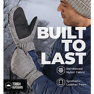 Tough Outdoors Winter Ski Mittens for Women & Men - Snow Mittens Cold Weather - Warm Insulated Waterproof Snowboard Gloves
