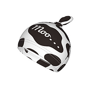 Cow Print Newborn Swaddle Blanket Baby Pink Heart Swaddle Blankets with Beanie Hat Sets Infant Gifts for Boys Girls Soft