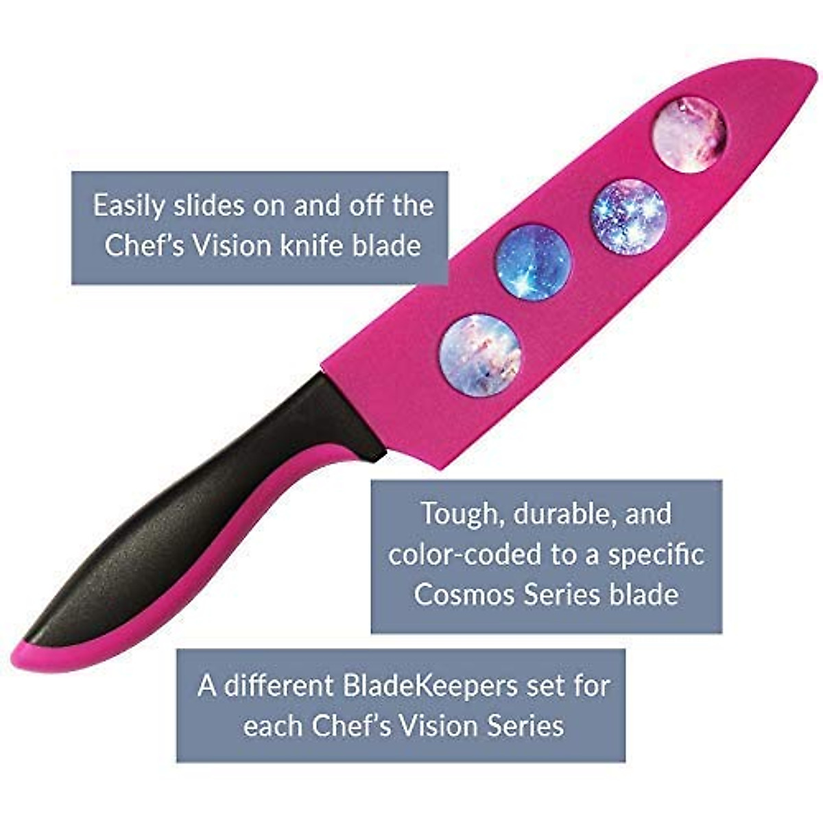 Chef’s Vision Blade Keepers Protective Knife Covers for the Cosmos Series Knives - Knives Not Included - Color Blade Cover Sheaths for Kitchen Knives - Blade Guards to Protect your Cosmos Knives