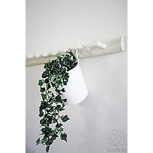 Storage Basket – Woven Basket 2 Pack – Cotton Blanket Baskets for Flowers, Plants, Keys, Sunglasses – Hanging Decorative Baskets with Choice of Rope or Leather Handles – Weaved Basket by Ecokai