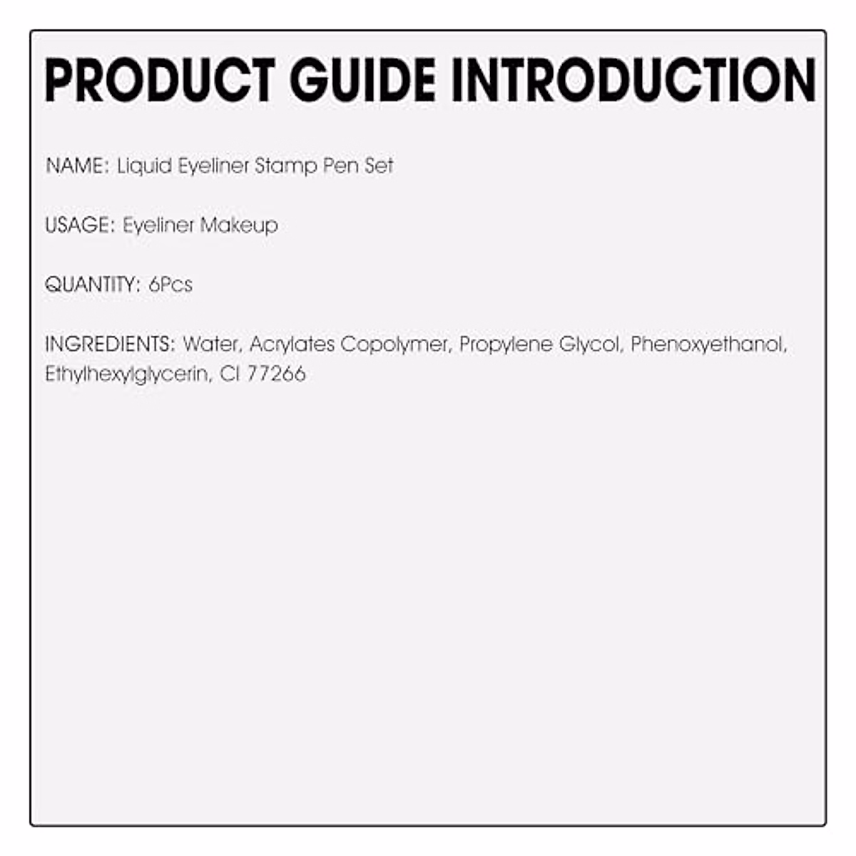 LOKFAR 6 Pcs Double-Side Liquid Eyeliner Stamp Pen Set, Eye Liners for Women Waterproof Eyeliner Pencil Black Eye-liner Stencils Long-Lasting Tattoo Makeup-Triangle,Star,Moon,Heart,Flower,Smiley