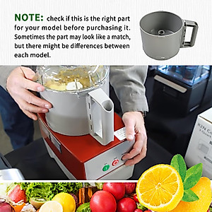 Vanshly 112204S Food Processor Gray Bowl 3 Quart compatible with Robot Coupe R2 3L Gb,R2 DICE, R2 Dice, R2B, R2N