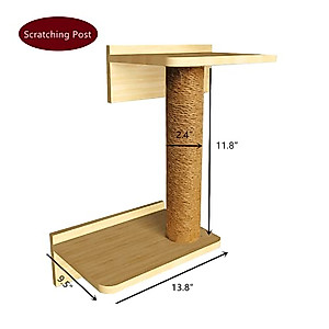 SHENGOCASE Solid Wood Wall Mounted Carpet-Covered Cat Shelves, Cat Wall Furnitures, Floating Shelves, Cat Wall Scratching Post, Cat Steps, Cat Stairs, Cat Perch