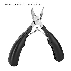 Nail Cuticle Pliers Stainless Steel Cuticle Scissors Non Slip Pedicure Cutter Tool for Home Use for Nail Care for Men and Women for Different Nail(Black)
