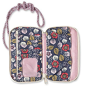 KAVU Go Time Bi-Fold Crossbody Wallet with Rope Strap - Sakura Fall
