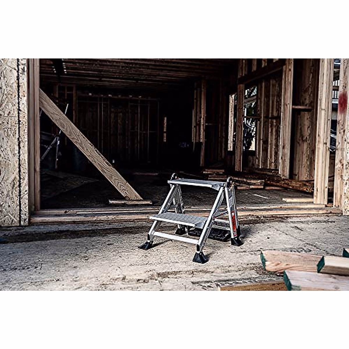 Little Giant Ladders, Jumbo Step, 2-Step, 2 foot, Step Stool, Aluminum, Type 1AA, 375 lbs weight rating, (11902), Silver