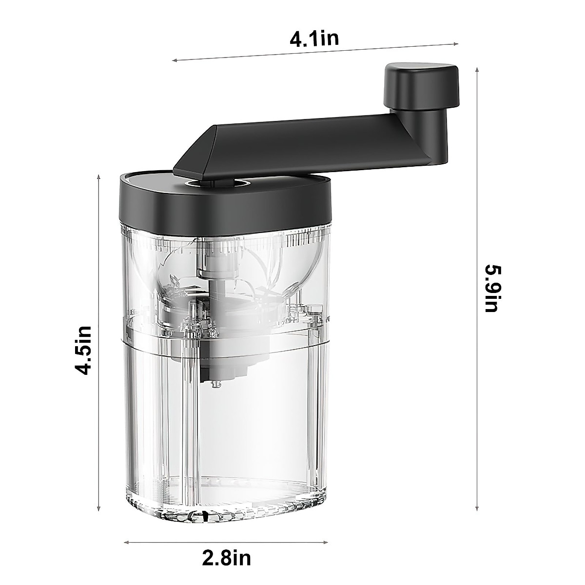 Manual Coffee Grinder, Portable Coffee Bean Grinder with Ceramic Grinding Burr, Adjustable Espresso Grinder for Travel, Camping, Kitchen & Office