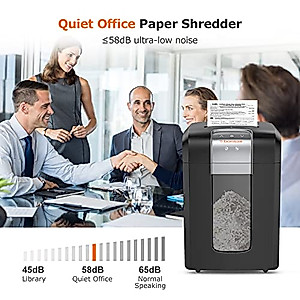 Bonsaii 20 Sheet Office Paper Shredder, 120-Minute Cross-Cut Heavy Duty Shredders Also Shreds CD/Credit Card, Commercial Shredder with 8-Gal Pullout Basket, Jam Proof & 4 Casters, Black (3S30 Upgrade)