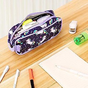 Choco Mocha 17 inch Purple Unicorn Backpack + Lunch Bag + Pencil Bag