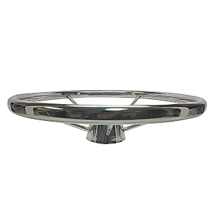 Pactrade Marine 13 1/2" Destroyer SS304 Steering Wheel 5 Spoke Plastic Black Cap