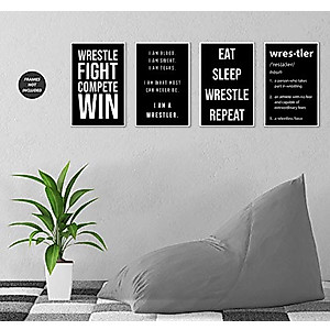 Damdekoli Motivational Wrestling Posters - 11x17 Inches, Set of 4