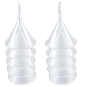 Mini Funnel 10 Pcs Kitchen Use Funnels Small Narrow Neck Funnel Plastic Funnel Urn Filling Tool for Lab Bottle,Sand Painting,Perfume,Spice,Powder,Essential Oil,Kitchen Food Grade Plastic,Water Bottle