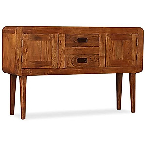 vidaXL Sideboard, Console Table Sideboard with Drawers, Buffet Storage Kitchen Cabinet for Dining Room, Farmhouse Style, Solid Wood with Honey Finish