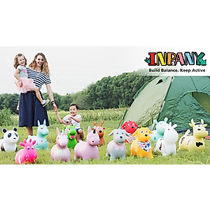 INPANY Baby Shark Toys for 2 Year Old Boy, Bouncy Animals for Toddler, Inflatable Hopper Ball, Outdoor Indoor Ride on Rubber Hopping Horse Bouncer, Cool Birthday Gifts 3 4 Year Old Girl Decorations