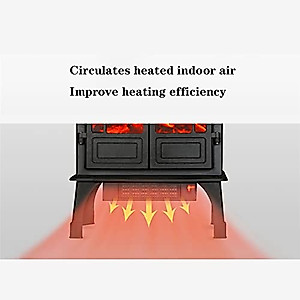Electric Fireplace Compact Electric Fireplace Stove, 22”Freestanding Stove Heater with Remote Control Realistic Flame Overheating Safety Protection, for Small Spaces，2000W Fire Flame Effect ( Color :