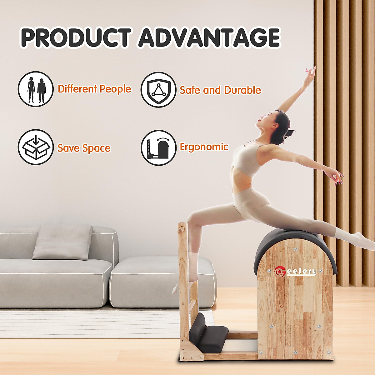 GeeJery Pilates Ladder Bucket - Yoga Equipment Ladder Barrel - Fitness Equipment for Balance, Core Strengthening and Stretching (Black)…